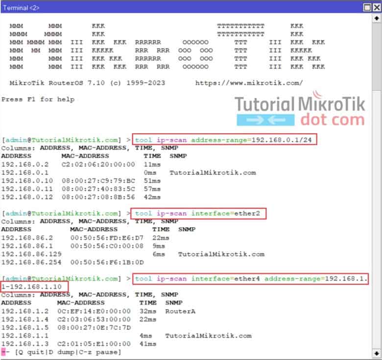 Cara Menggunakan Tool IP Scan Mikrotik - Tutorial Mikrotik Indonesia